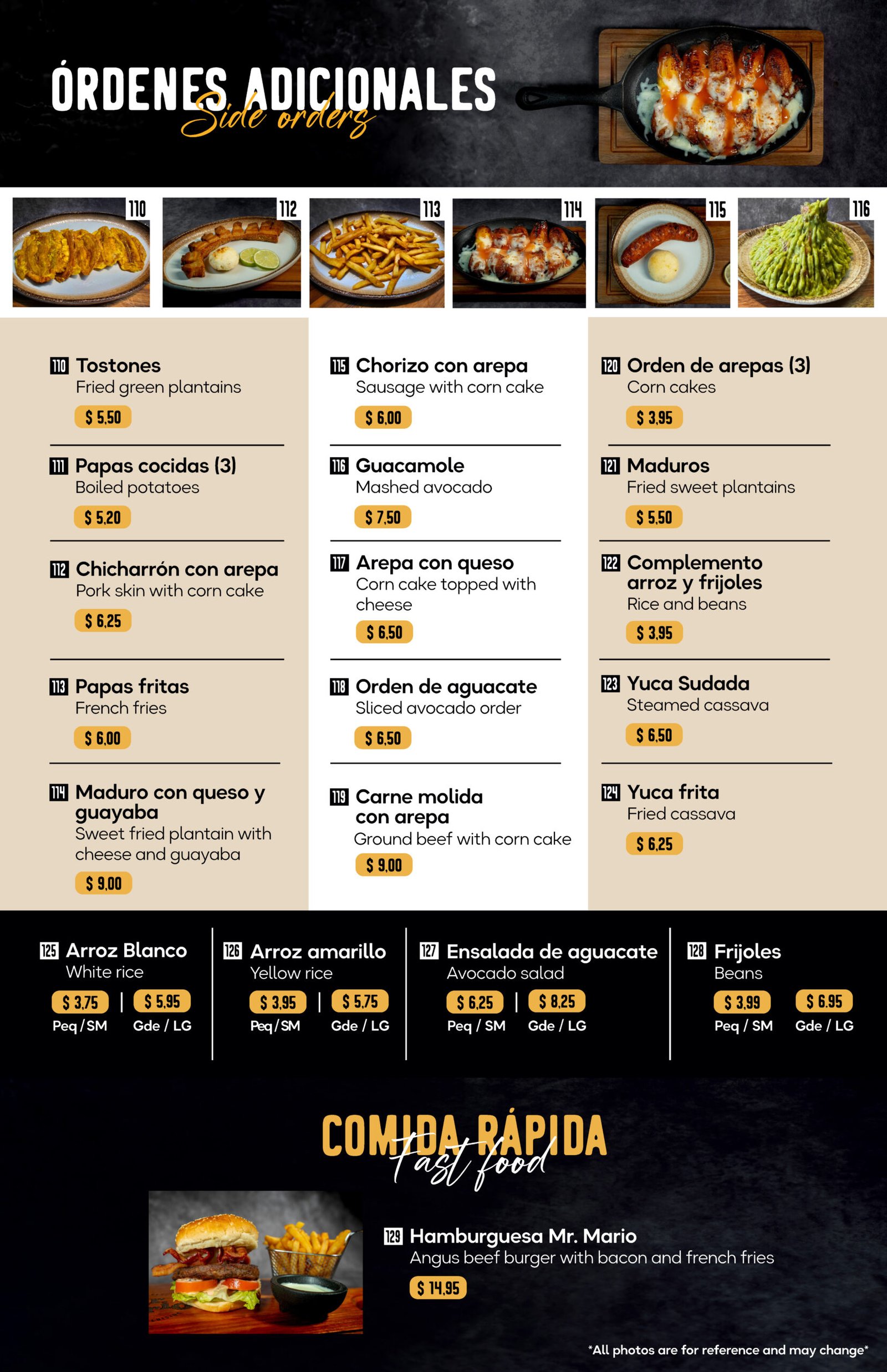 MENU – Mr. Mario Restaurant